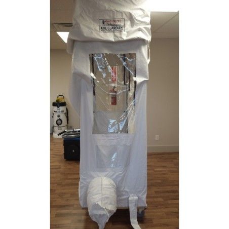Temporary containment tent for asbestos abatement and decontamination ...