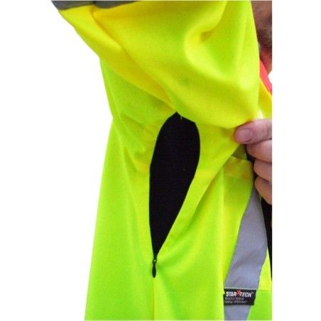 Hi-viz coat for roadwork flaggers, MTQ and CSA compliant. | Sylprotec.com