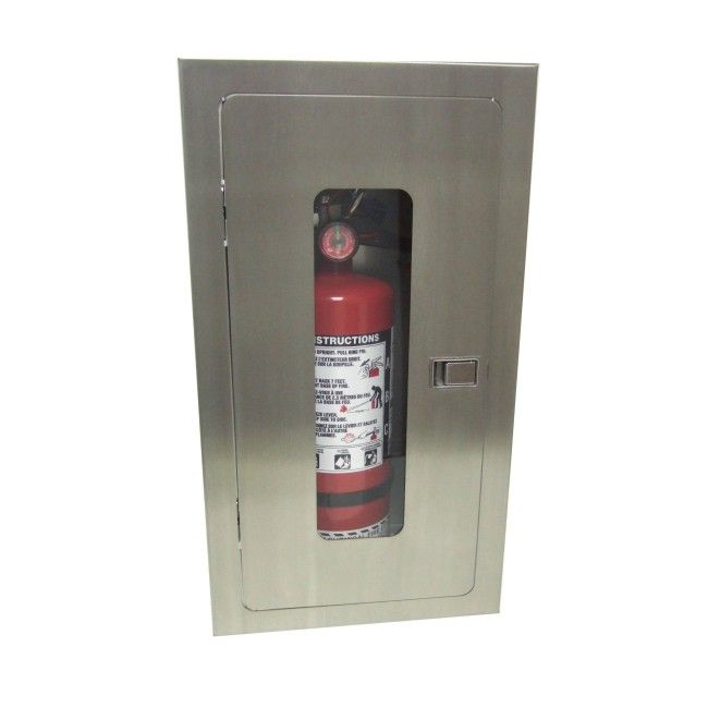 Semi-recessed built-in steel cabinet for 5 lbs fire extinguishers ...
