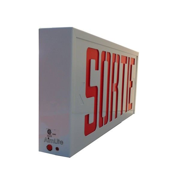 French emergency exit light (SORTIE) 120V with battery. | Sylprotec.com