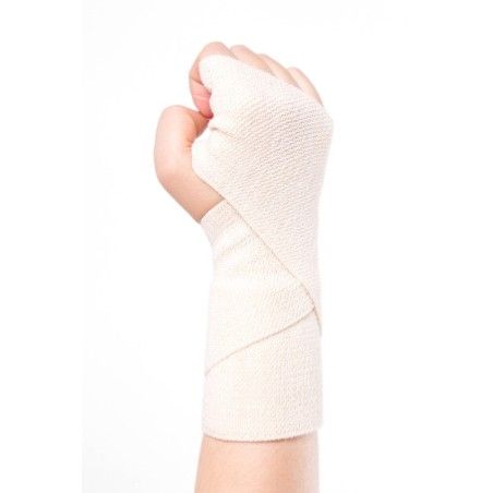 Beige elastic support bandage, 15 cm X 5 m (6 in X 16 ft) | Sylprotec.com