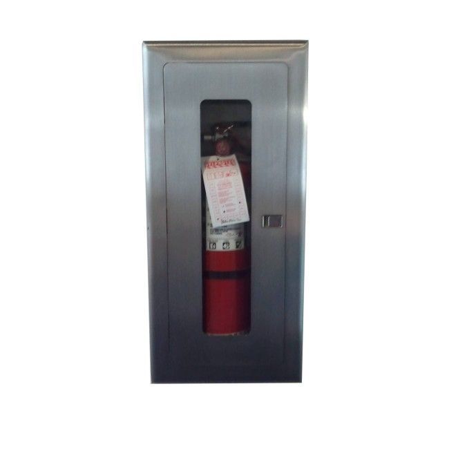 Semi-recessed built-in steel cabinet for 10 lbs fire extinguishers ...