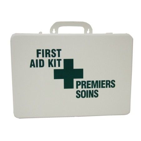 First aid kit with a 31-types of item content for chemical burns care ...