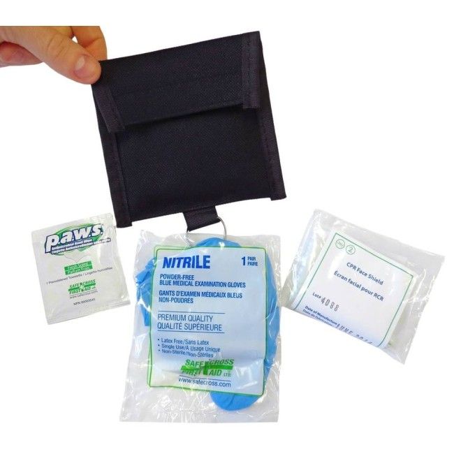 CPR kit in a mini belt pouch with key ring. | Sylprotec.com