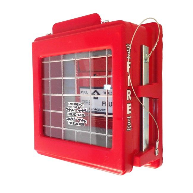 CATO red HDPE manual pull station cover, with clear acrylic window ...