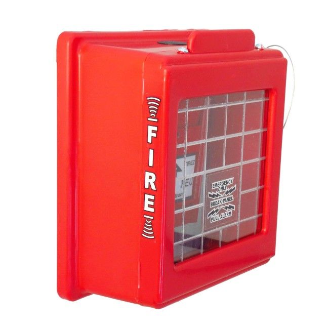 CATO red HDPE manual pull station cover, with clear acrylic window ...