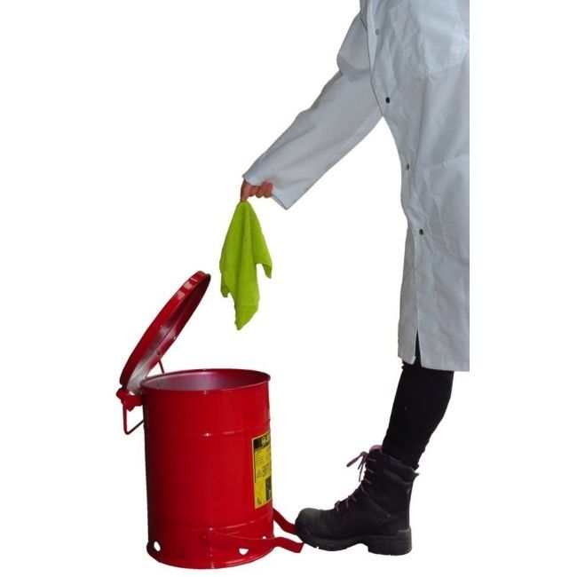 6 gallon container with pedal for oily or solvent-soaked garbage ...