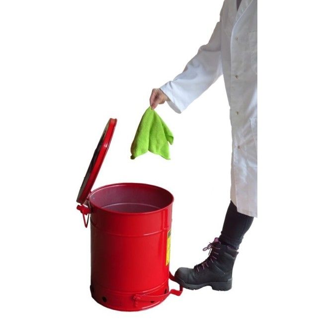 10 gallon container with pedal for oily or solvent-soaked garbage ...