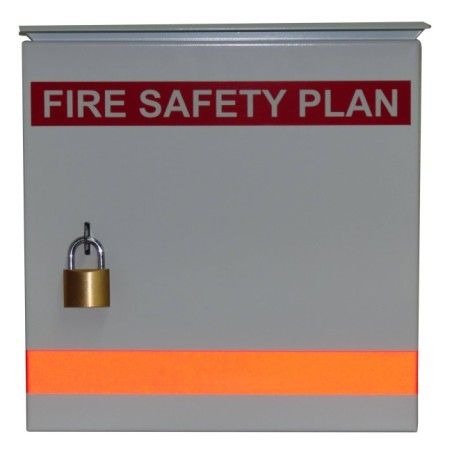 Steel box safety plan13 3/8 W X 13 3/8 H X 4 1/4. With english decal ...