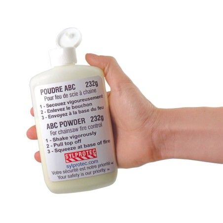 Bottle of ABC-type powder, ideal for small fires, chainsaws, etc ...