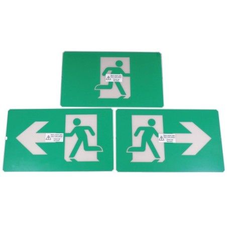 Green Running Man LED emergency exit sign. Steel, no battery ...