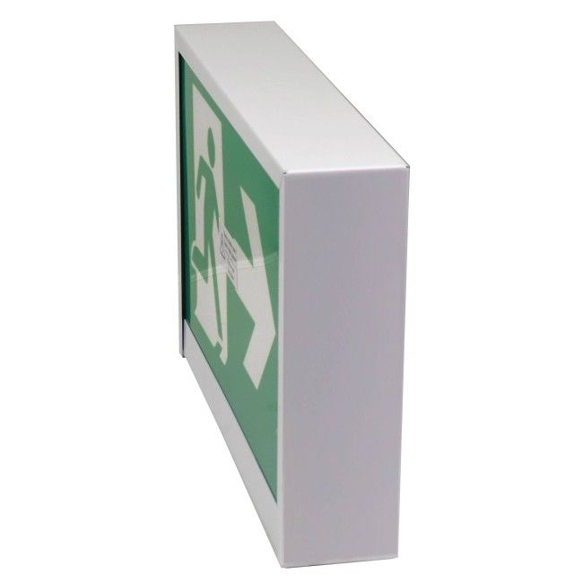 Green Running Man LED emergency exit sign. Steel, no battery ...