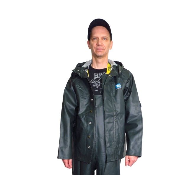 Green PVC-lined Viking Journeyman® waterproof raincoat | Sylprotec.com