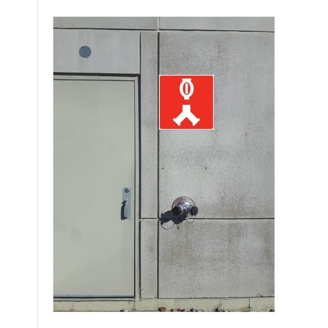 Affiche pour raccord-pompier double (siamois) & gicleur automatique ...