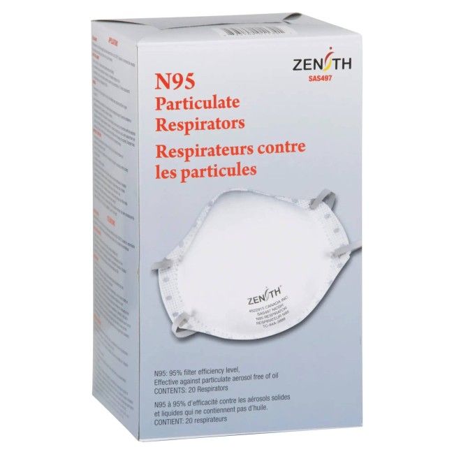 Zenith N95 NIOSH 42 CFR 84 approved particulate respirator. Mod. 497 ...