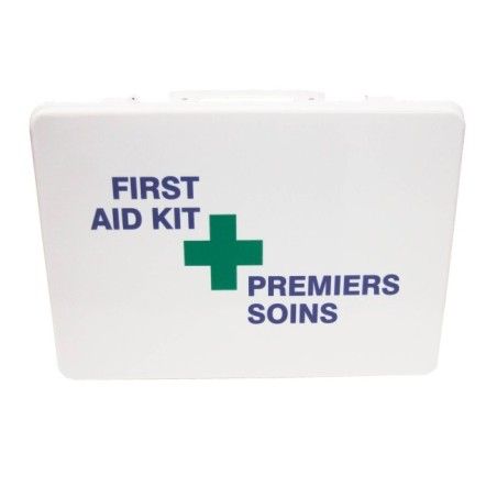 First aid kit with a 31-types of item content for chemical burns care ...