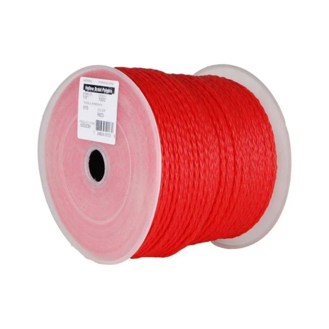 Red rope, 8 strands, 3/8" polypropylene, 500', P1PH038/05RS | Sylprotec.com