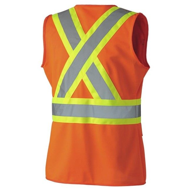 Orange vest with reflective stripe CSA Z96-15 class 2 level 2, Pioneer ...