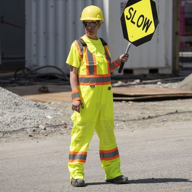 Pioneer model 6000W Women's breathable yellow overalls for road safety ...