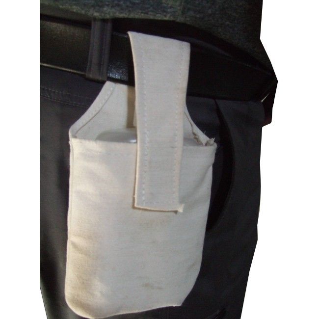 Denim fire pouch that holds a bottle of ABC powder (EX225) | Sylprotec.com