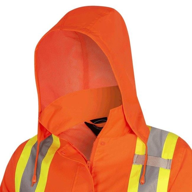 Women's orange waterproof jacket in polyester/Pu, Pioneer 5626W ...