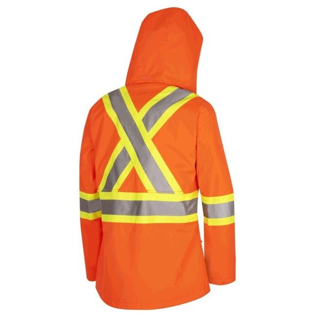 Women's orange waterproof jacket in polyester/Pu, Pioneer 5626W ...