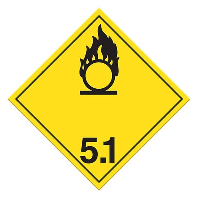 Oxidizers class 5.1, placard, 10-3/4 in X 10-3/4 in. | Sylprotec.com