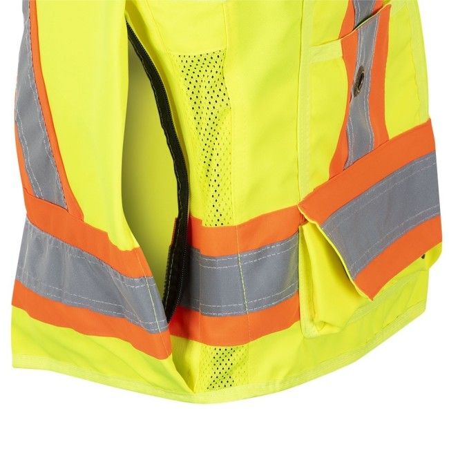 Men's Pioneer 6693 high-visibility yellow surveyor's vest 16 pocket ...