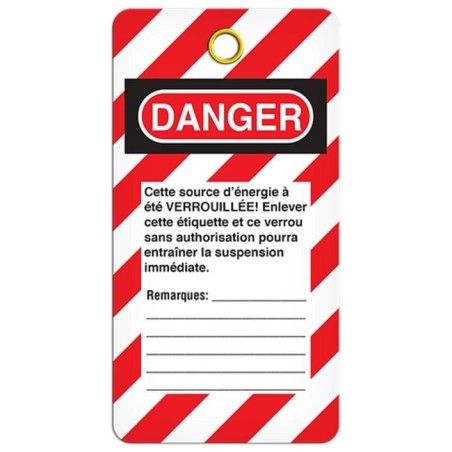 French label, DANGER DO NOT OPERATE, maintenance, plastic, pack of 25 ...