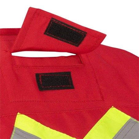 600D red high-visibility surveyor's safety jacket | Sylprotec.com