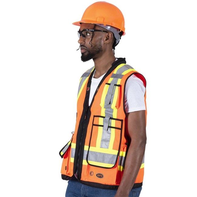 Pioneer high-visibility orange 1200 D surveyor's safety jacket ...