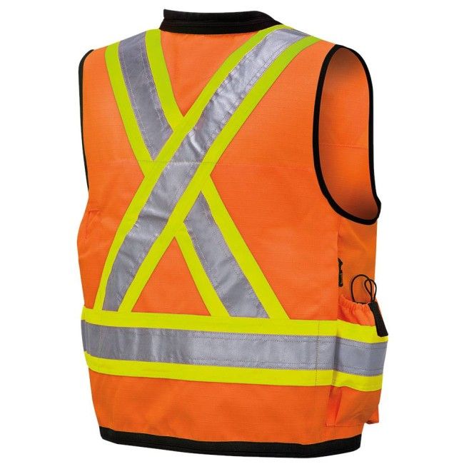 Pioneer high-visibility orange 1200 D surveyor's safety jacket ...