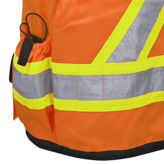 Pioneer high-visibility orange 1200 D surveyor's safety jacket ...