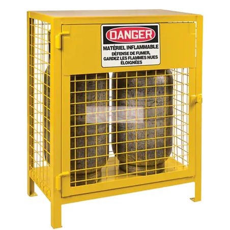 Cabinet for 2 propane cylinders, 30 W x 17 D x 37 H in., yellow ...