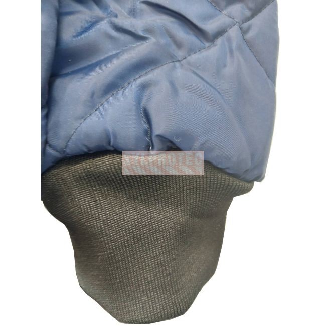 Short blue fleece-lined freezer coat with 3 pockets. | Sylprotec.com